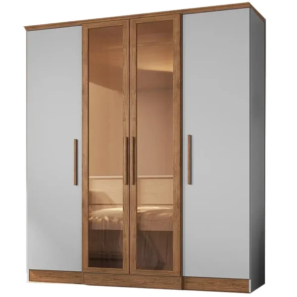 Guarda Roupa Genebra Casal 4 Portas 2 Gavetas Doripel
